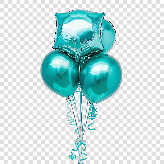 Teal Rectangular Shaped Foil Balloon Stock Illustration - Illustration ...