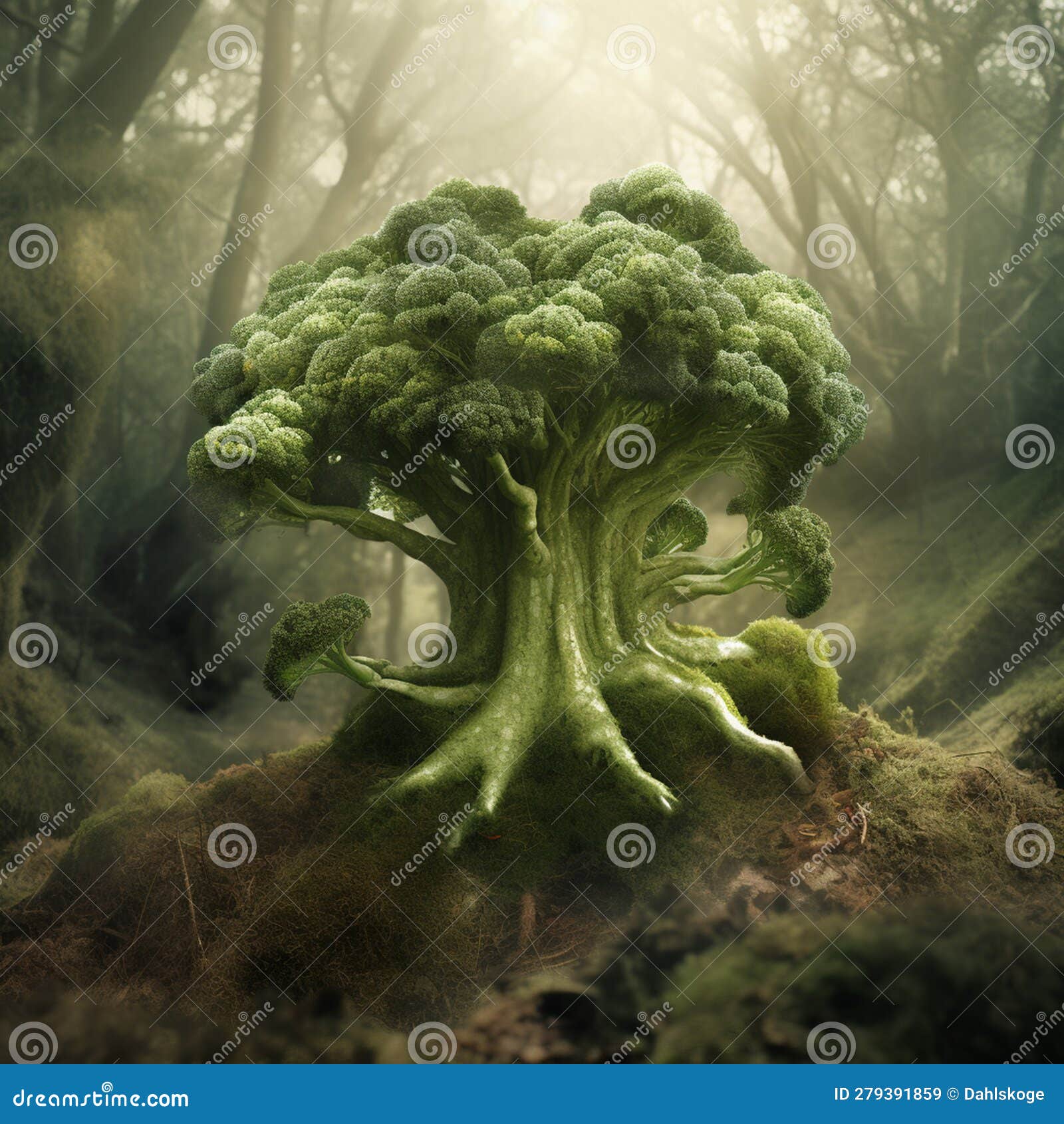 Broccoli tree in forest stock image. Image of botanical - 279391859