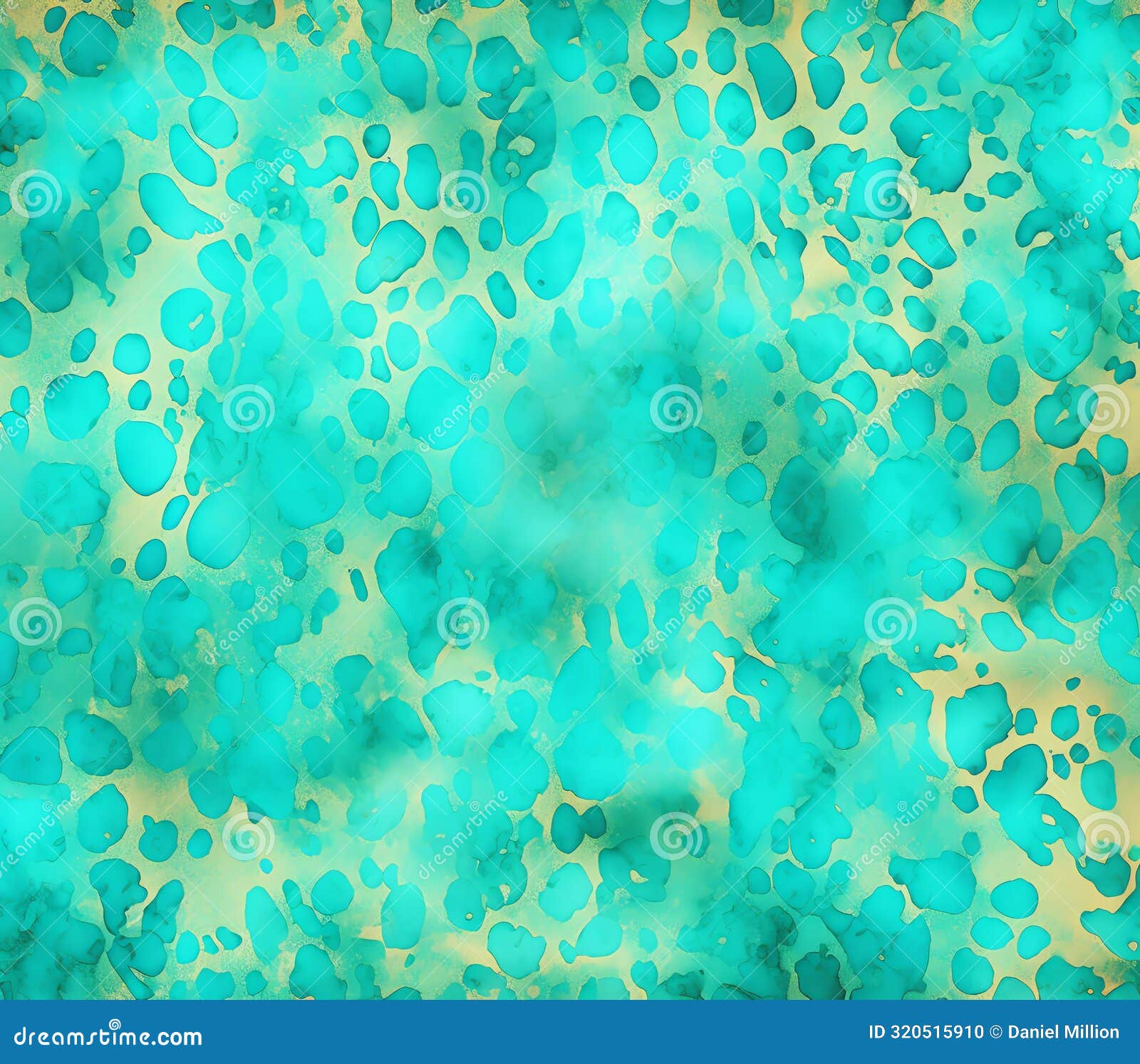 Turquoise Leopard Print Wallpaper Pattern with Dark Bronze and Emerald ...