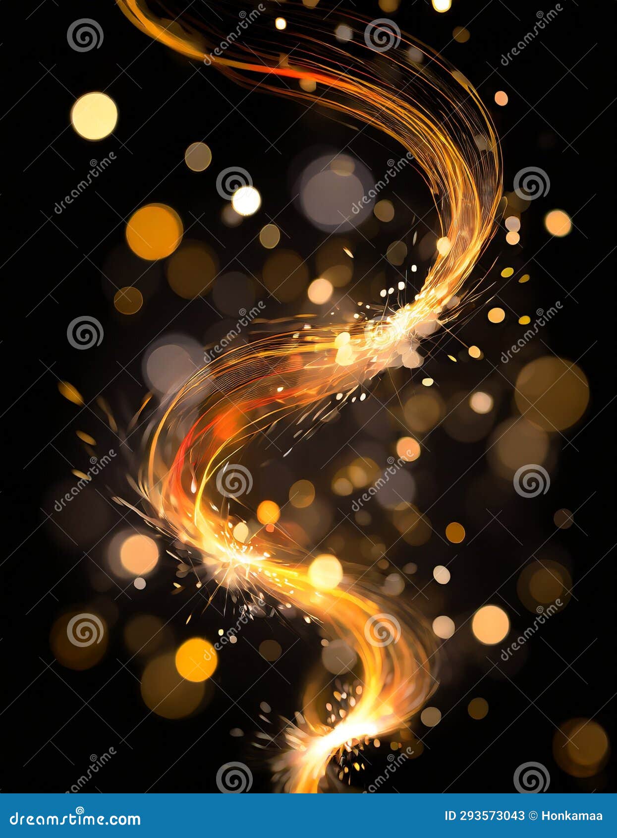 Sparking Fire Twirl at Night Stock Illustration - Illustration of ...
