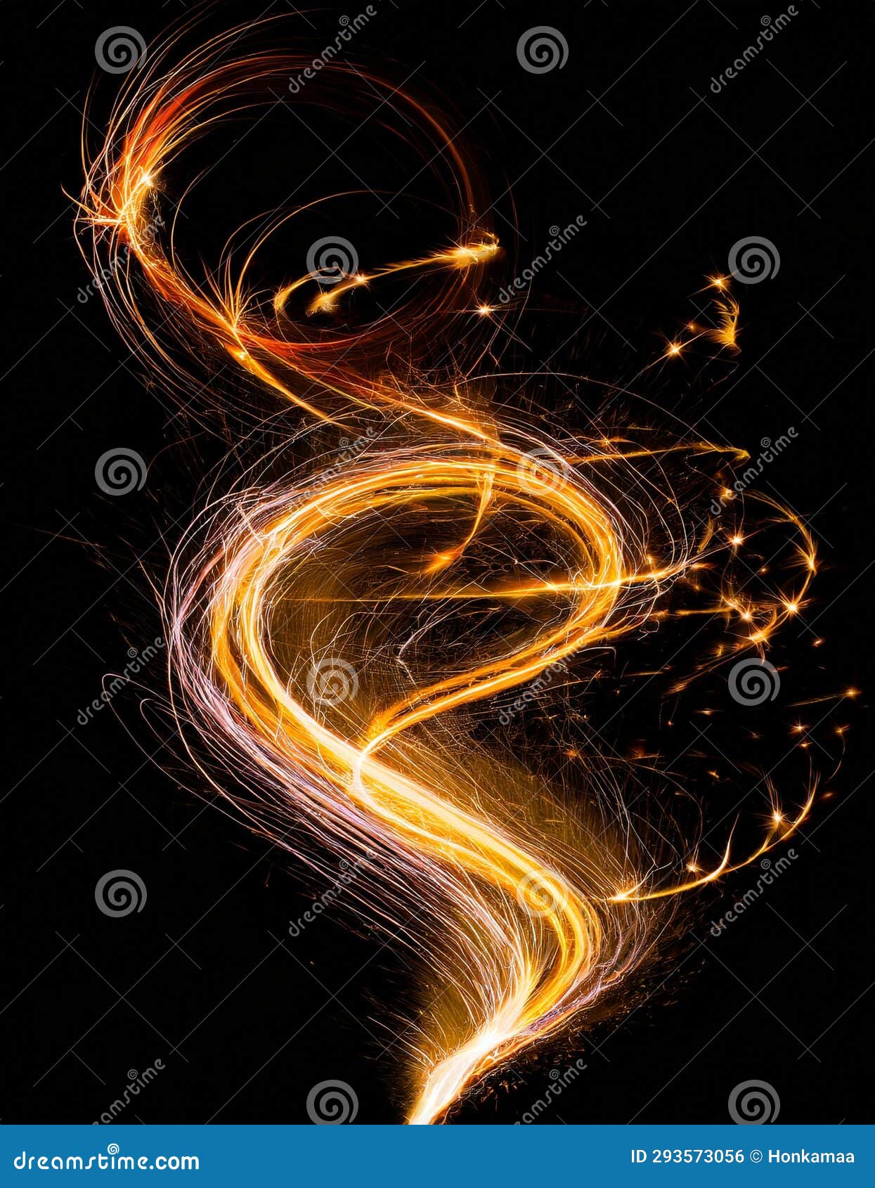 Sparking Fire Twirl at Night Stock Illustration - Illustration of heart ...