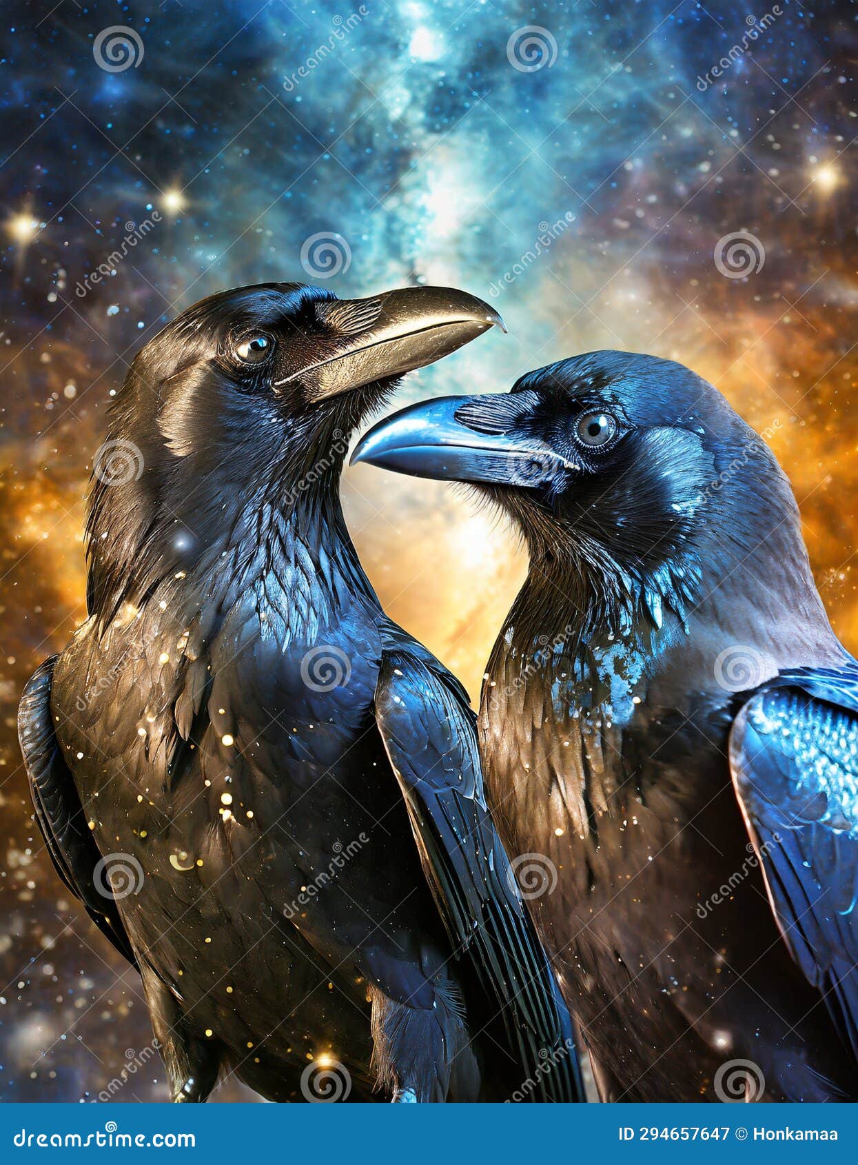 Huginn and Muninn stock illustration. Illustration of wildlife - 294657647