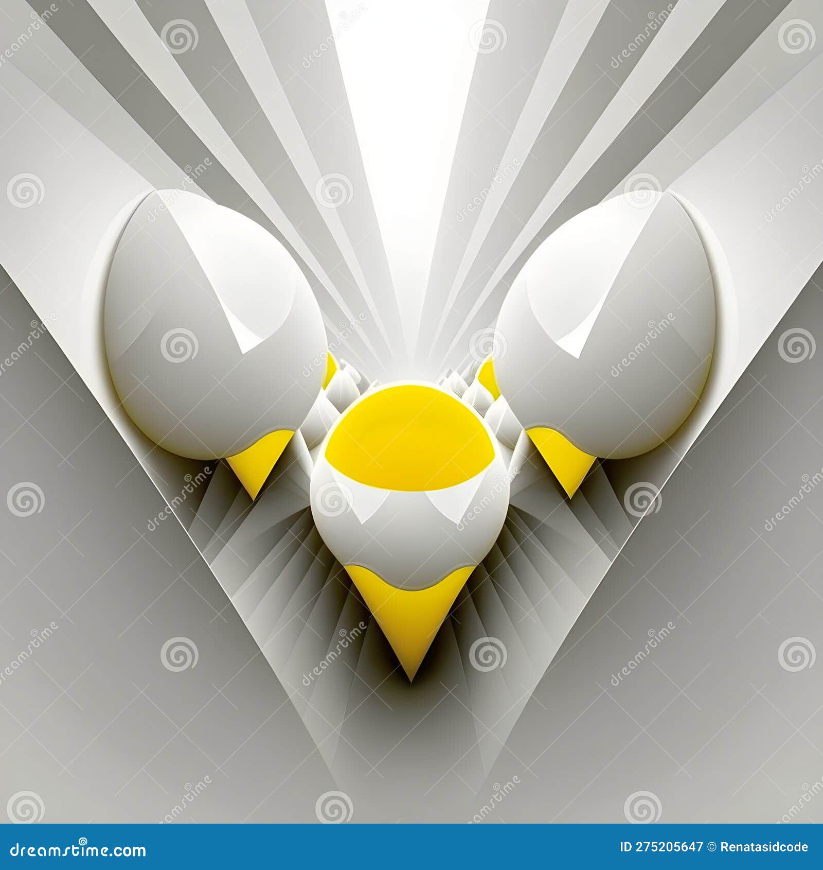Abstract 3D Circle Egg Shapes Yellow and White Vector Graphics Stock ...