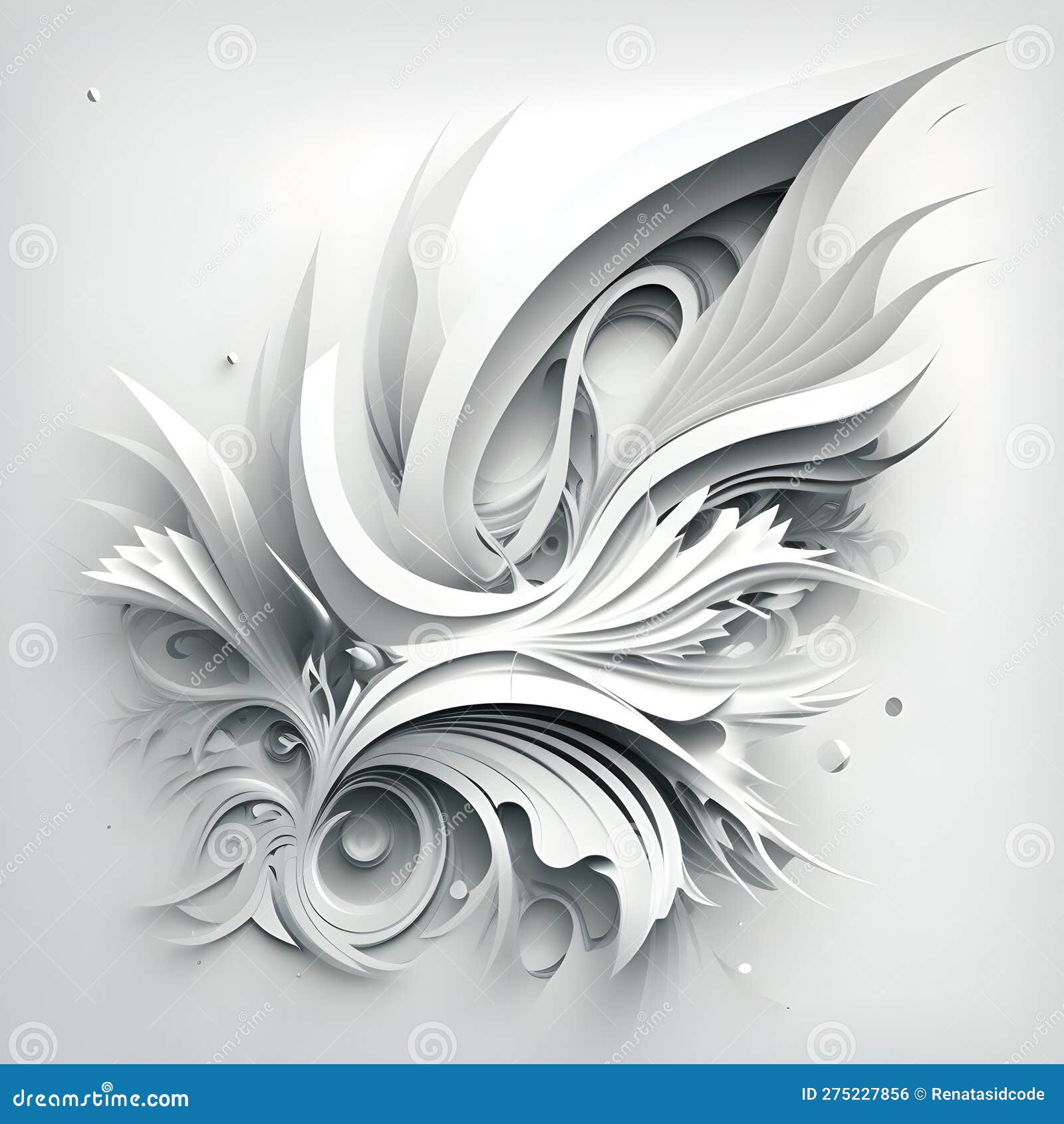 3D Flower Shape Plant on a White Background Abstract Vector Graphics ...