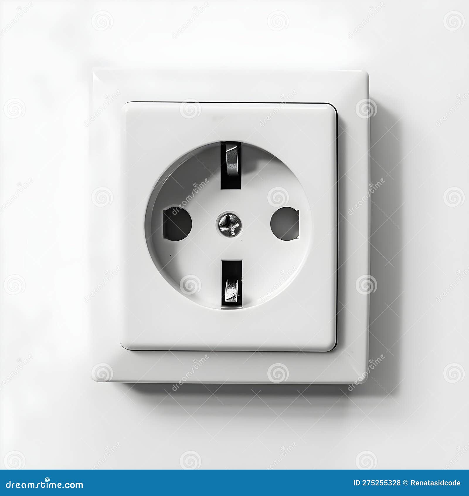 Electric White Socket for EU Plug on a White Empty Background Stock ...