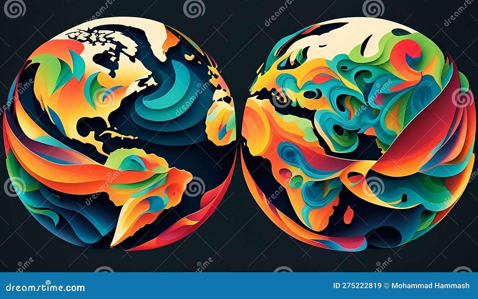 Earth S Surface Fused: Flat, Round, and Globe Perspectives, Made with ...