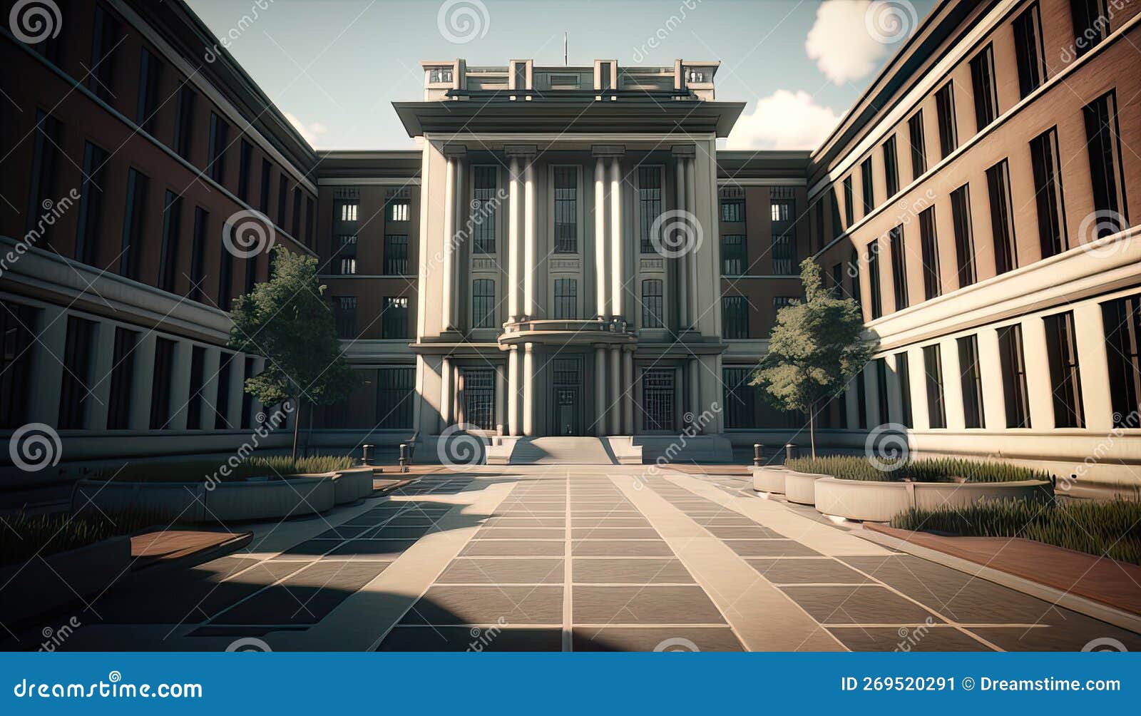 AI Generated Image of an University Campus Stock Illustration ...
