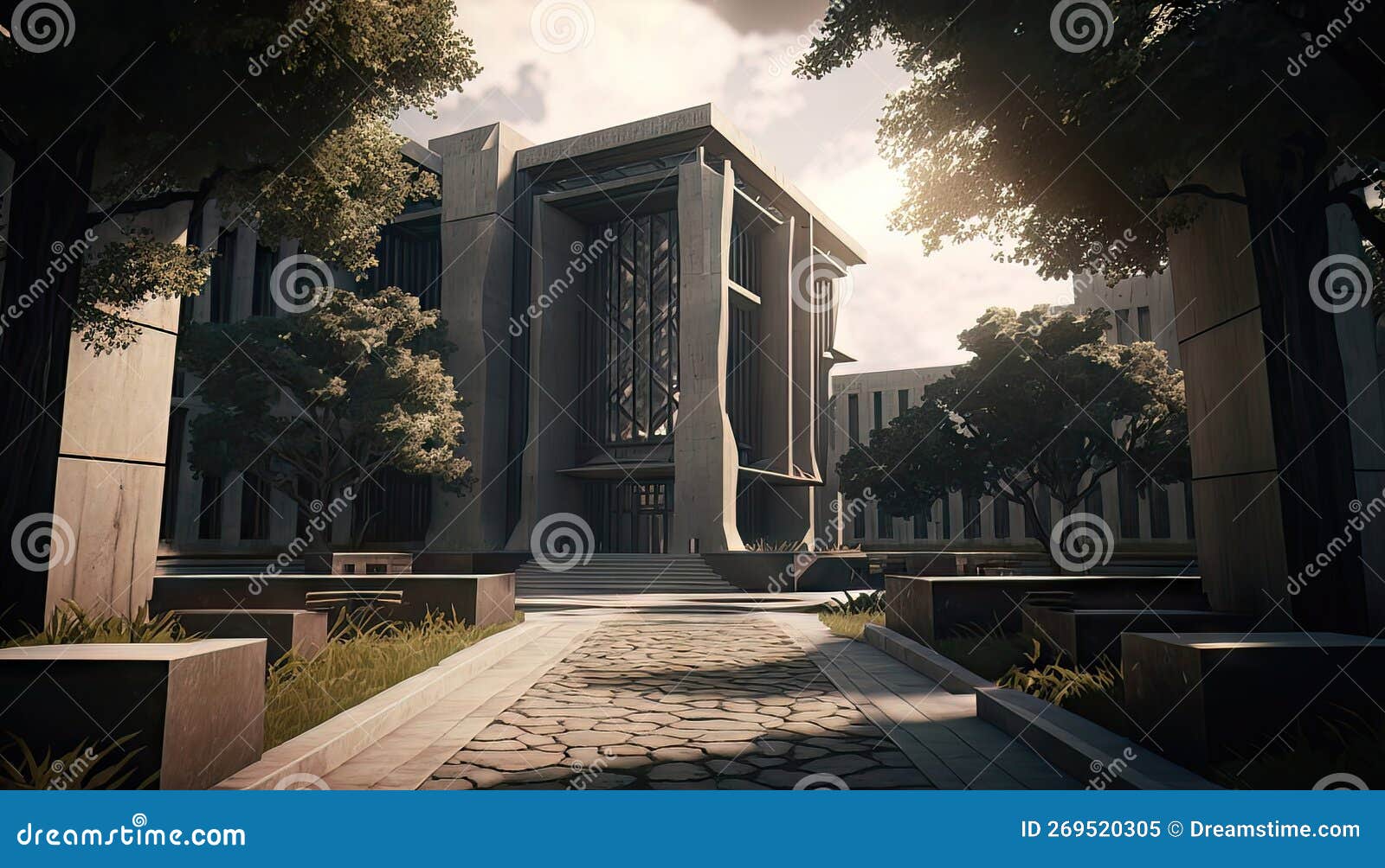 AI Generated Image of an University Campus Stock Illustration ...