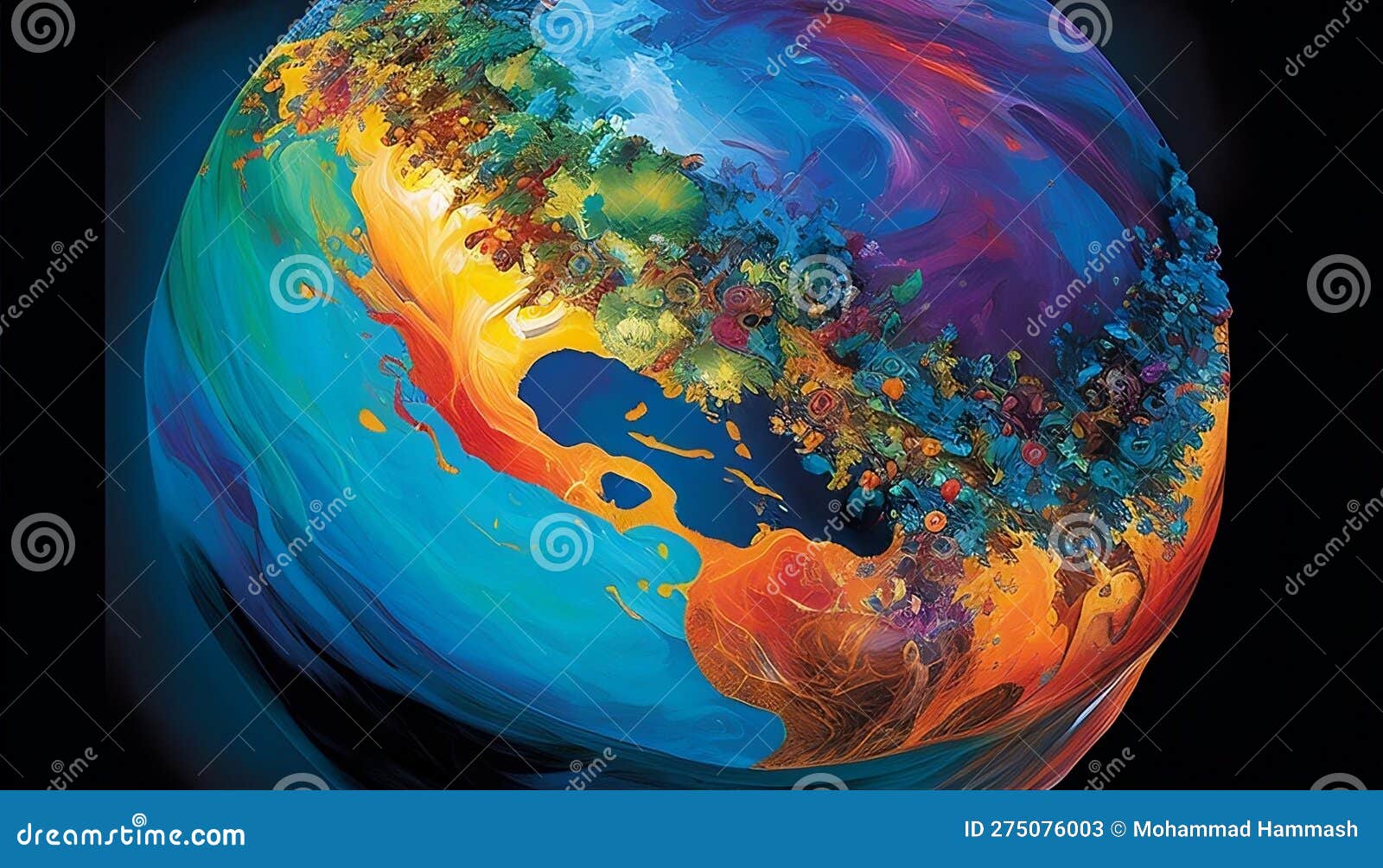 Global Perspective: the Earth As a Vibrant Sphere, Made with Generative ...