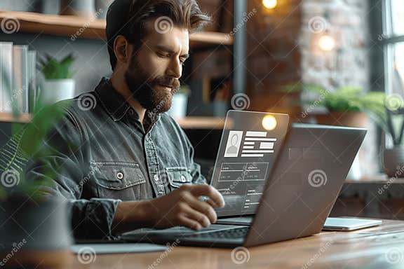 AI-generated Image of Virtual Document Generation for Remote Working Concept Stock Illustration ...