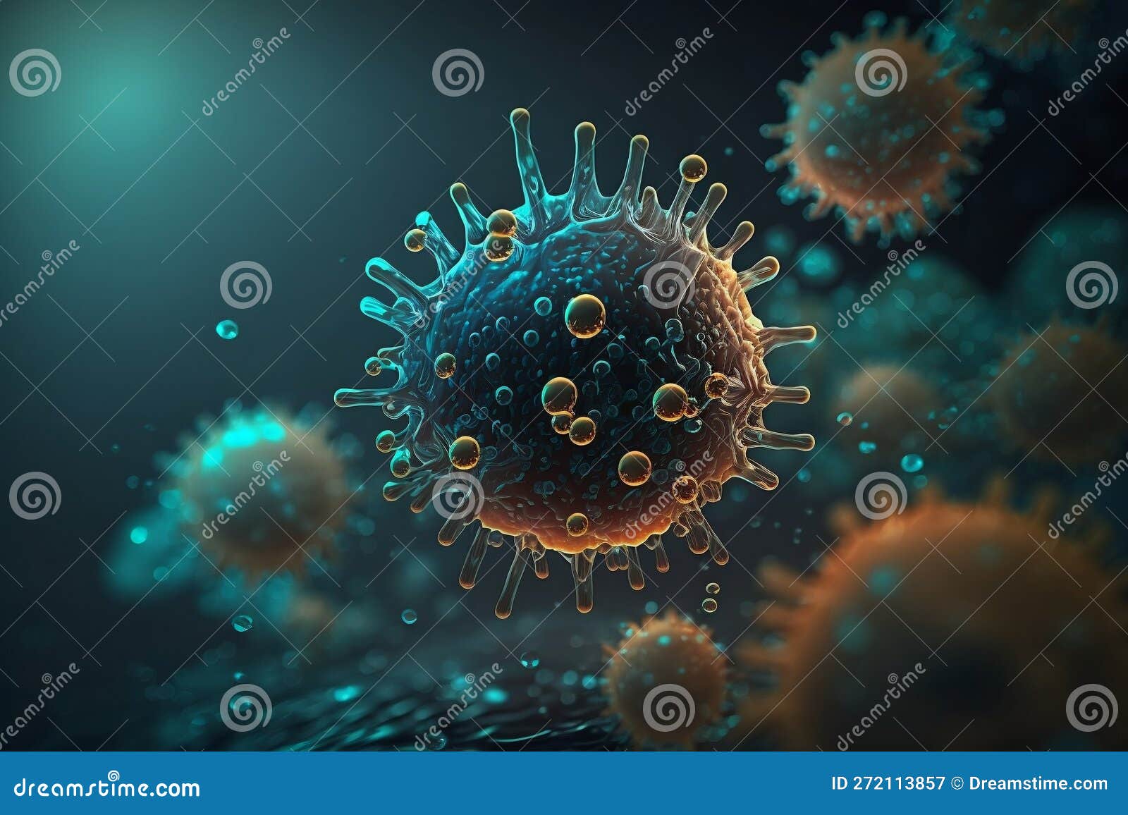 Virus in the Water or Other Liquid Stock Illustration - Illustration of ...