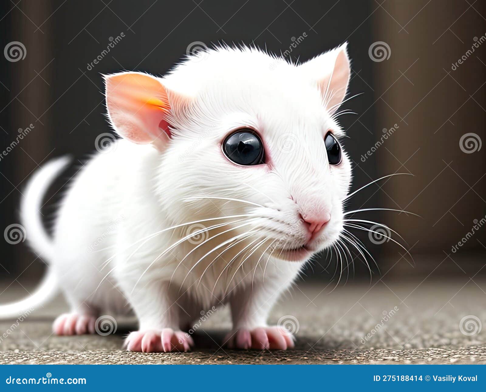 White rat. Generative Ai stock illustration. Illustration of portrait ...