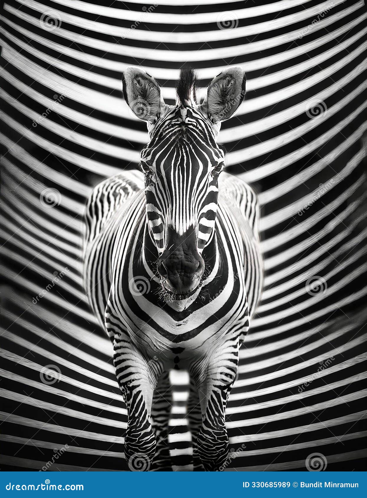 Zebra Standing Against a Mesmerizing Backdrop of Alternating Black and ...