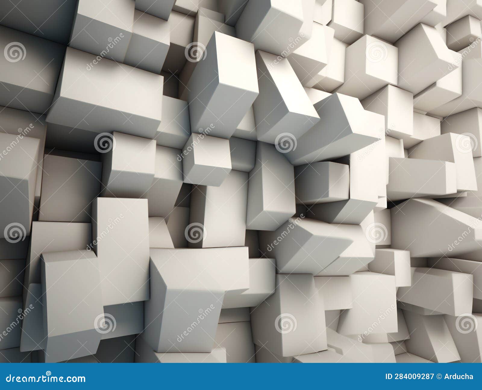 Abstract Background with White 3D Shapes Cube Flying in the Light Stock ...