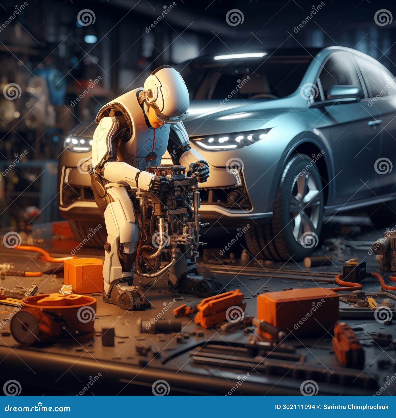 AI Generated Images,Assembly of Car Parts with Machinery Stock ...