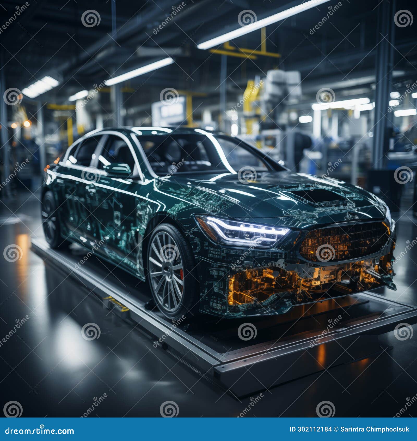 AI Generated Images,Assembly of Car Parts with Machinery , Stock Photo ...