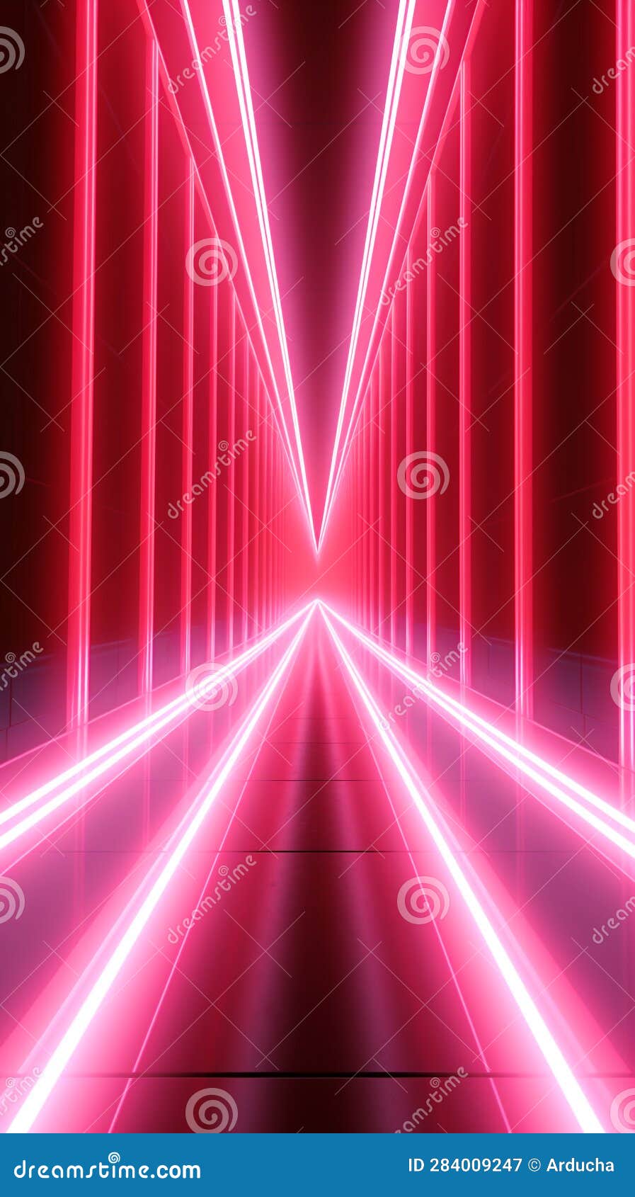 3d Rendering Shiny Neon Light into Dark Texture Stock Illustration ...