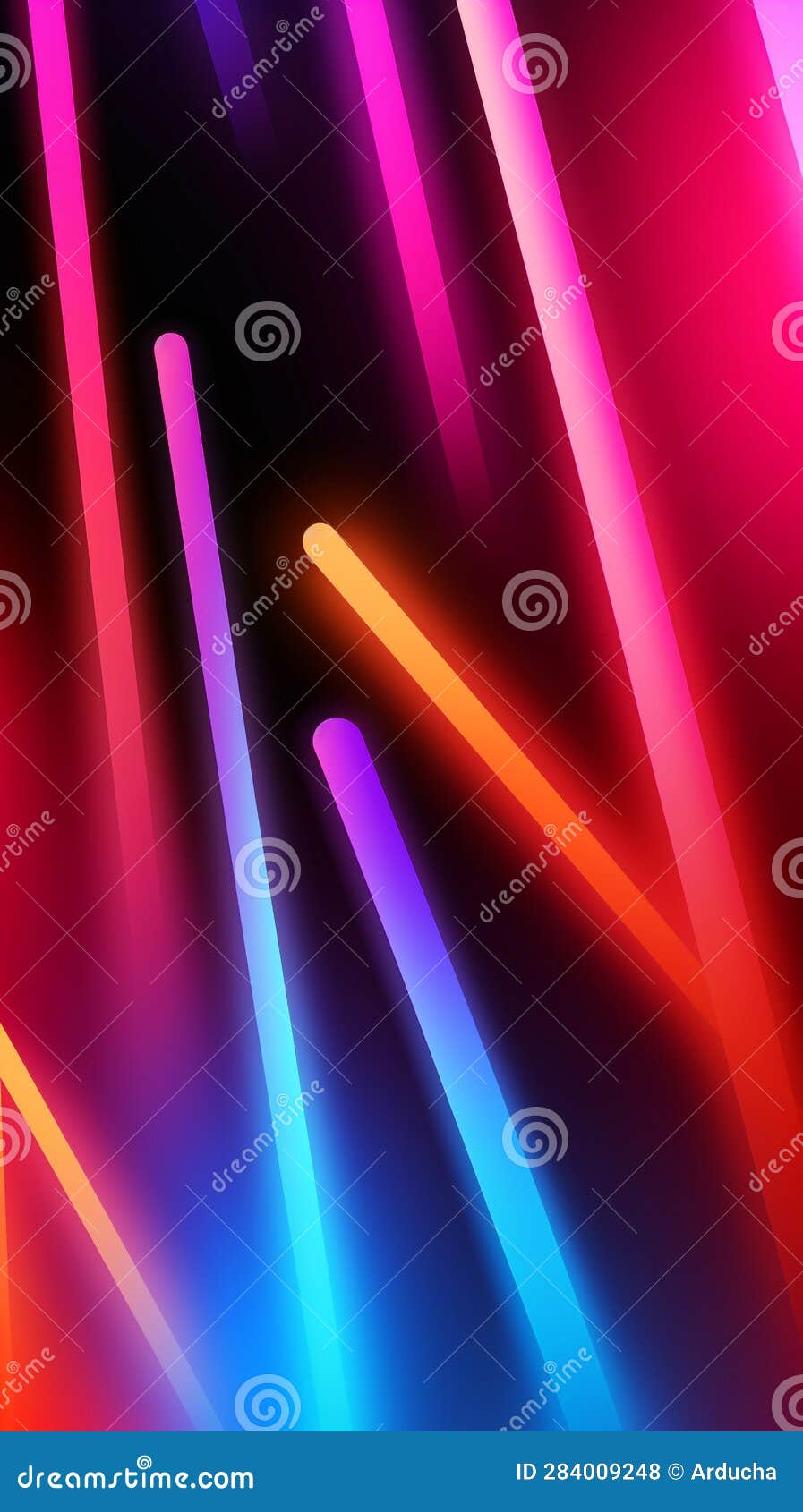 3d Rendering Shiny Neon Light into Dark Texture Stock Illustration ...