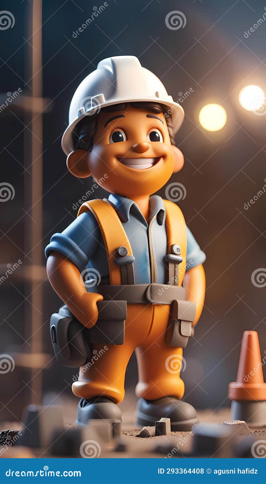 Ai Generated Images of a Happy Builder on Construction Site Stock ...