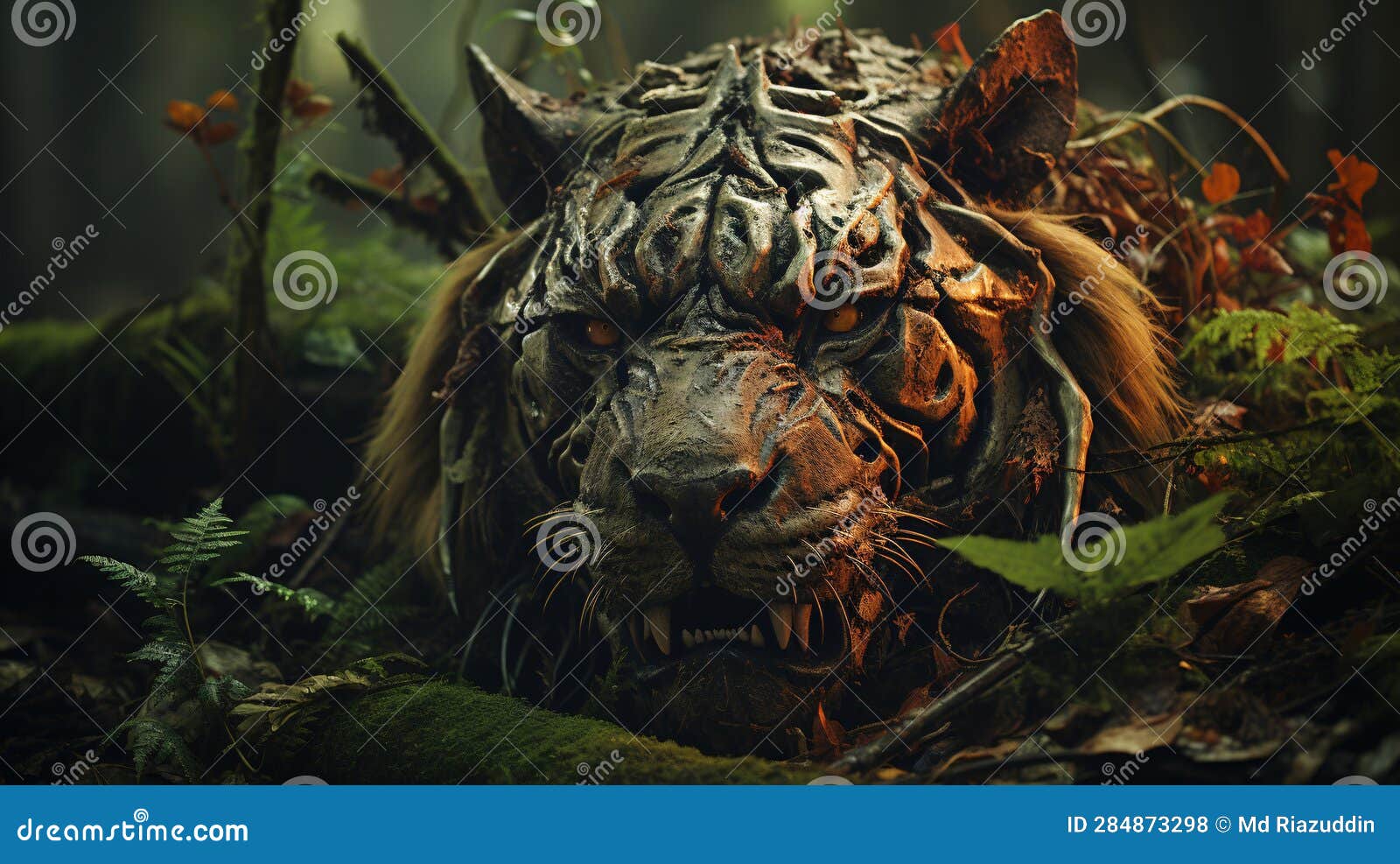Ai Generated Images - Tiger with Danger Evil Look in Forest, Wild ...