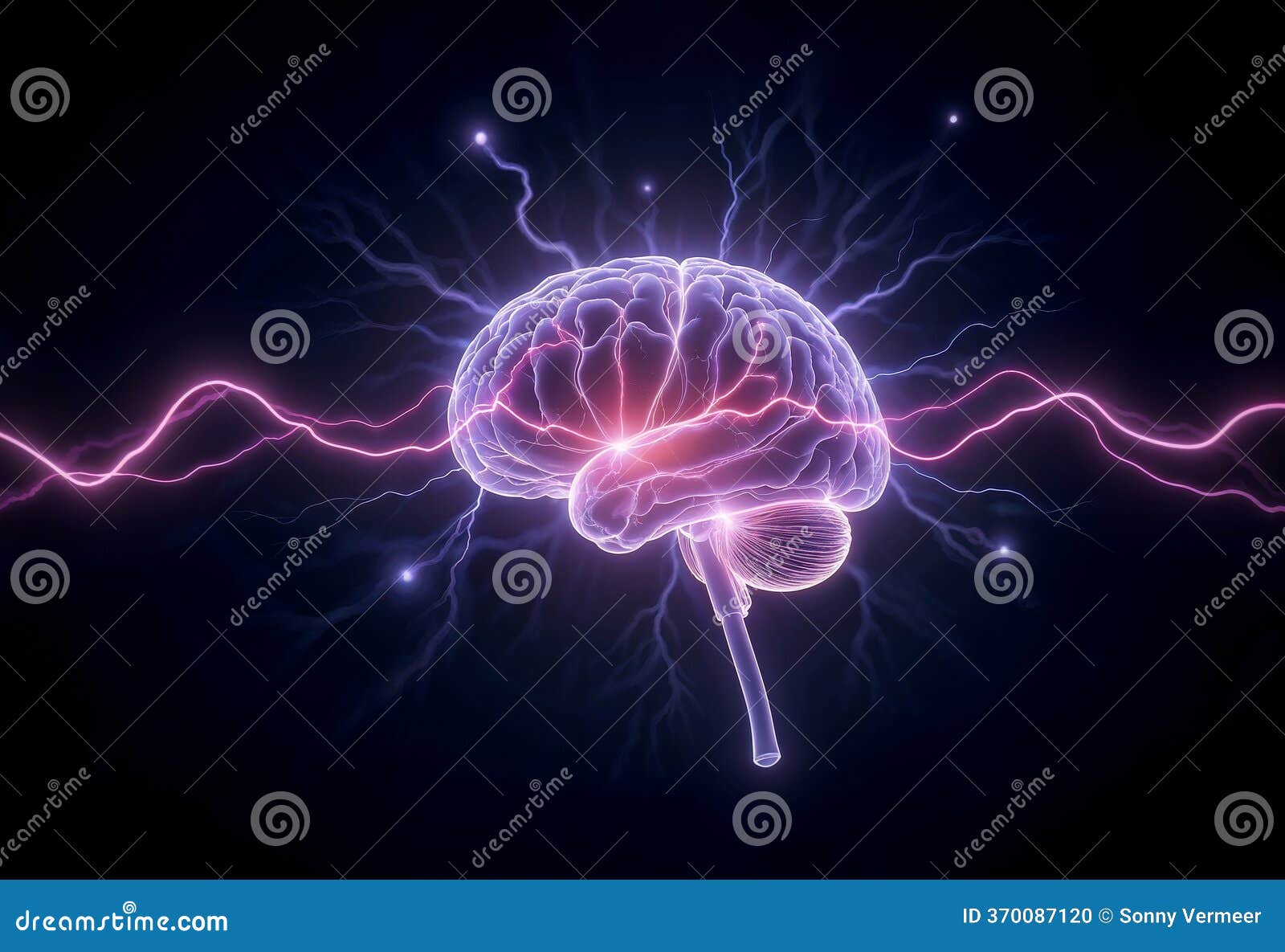 Futuristic Brain Concept With Glowing Neural Connections Stock Photo ...