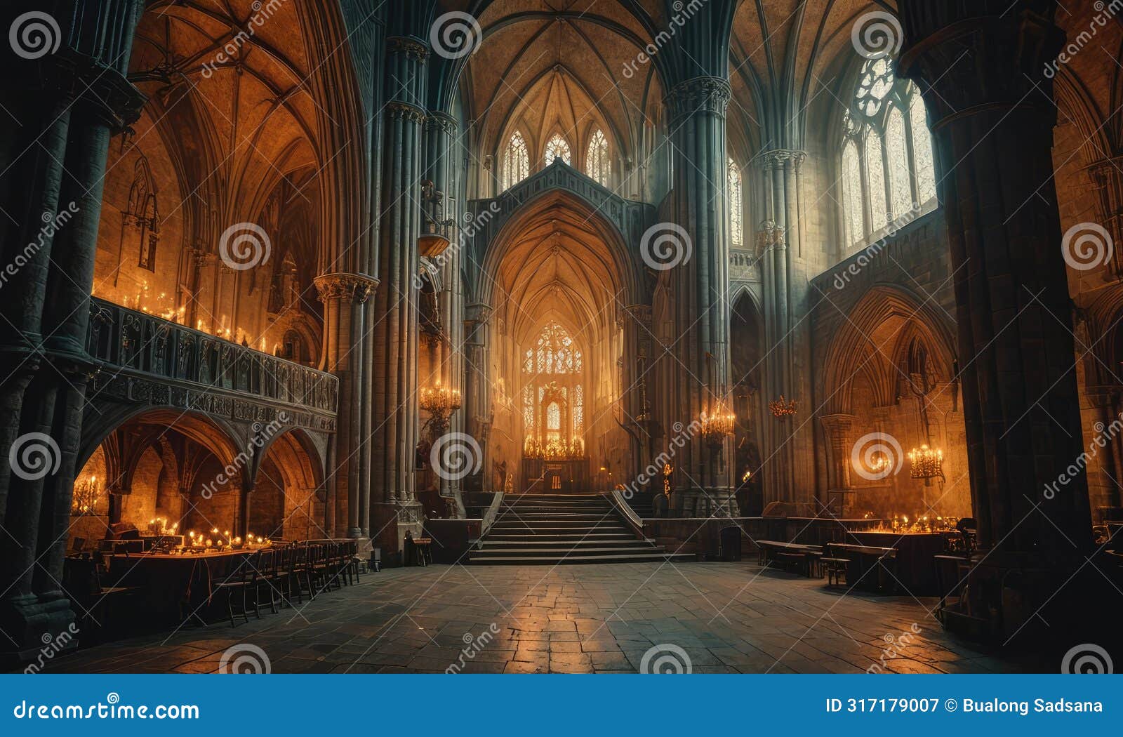 A Cathedral with a Large Open Space in the Middle of it. Stock ...