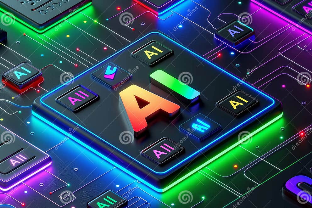 AI Keyboard with Glowing Keys, Advanced Technology, Digital Interface ...