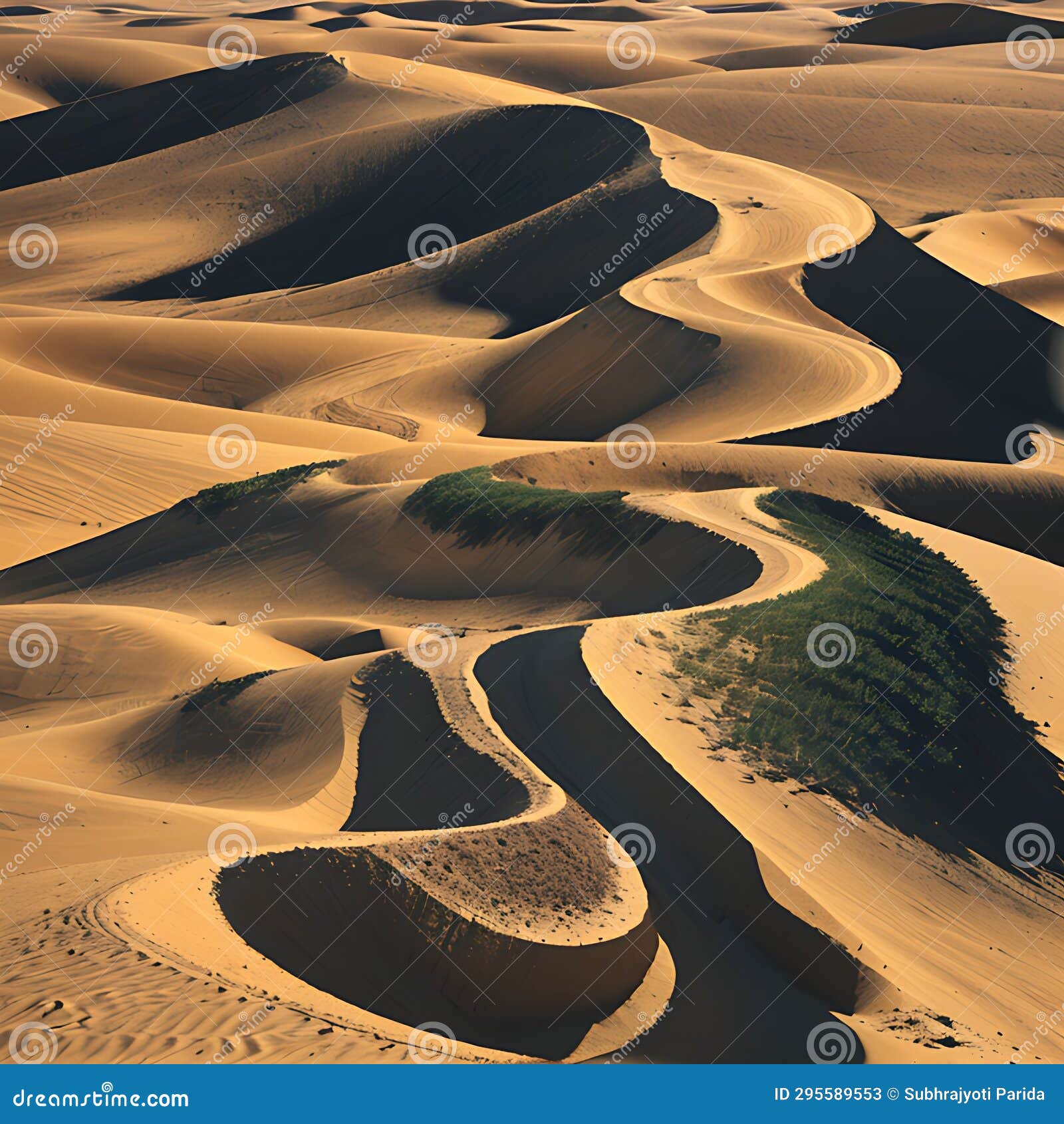 AI Generated Landscape Consisting of Sand Dunes with Scattered Patches ...