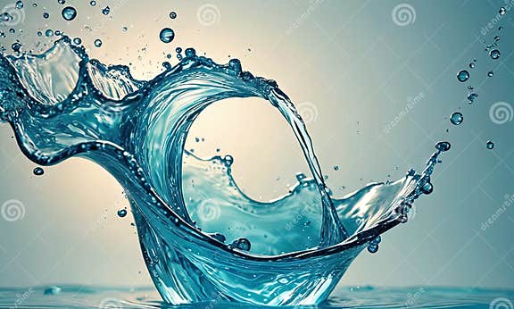 A Splash of Water is Shown in a Blue Color. Stock Illustration - Illustration of beach, nature ...