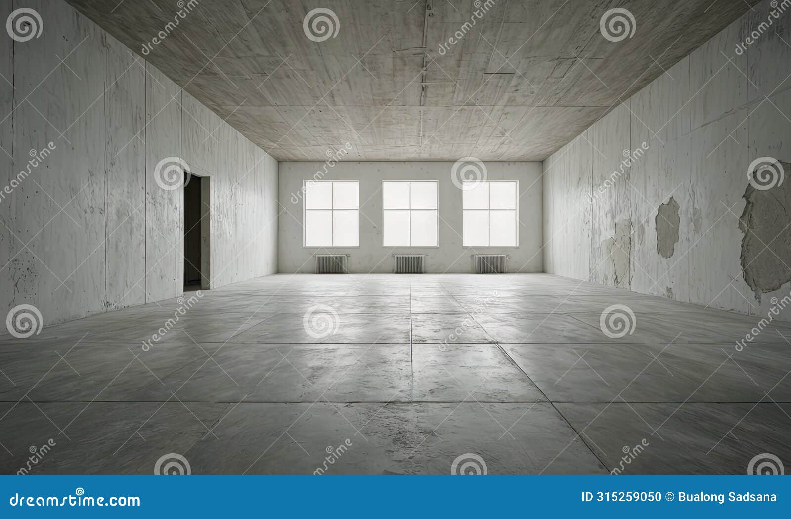 A Room with a Single Window in the Middle. Stock Illustration ...