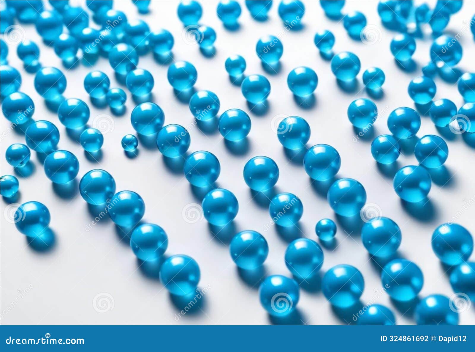 A Large Group of Blue Ozone Molecules on a White Surface Stock ...