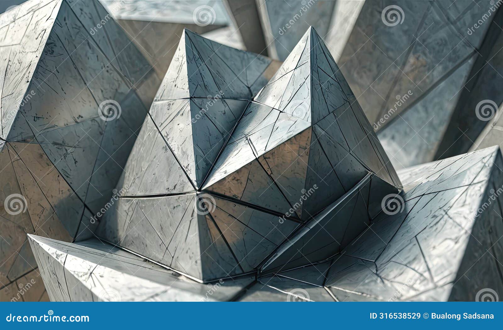 A Close Up of a Piece of Art Made of Metal Pieces. Stock Illustration ...