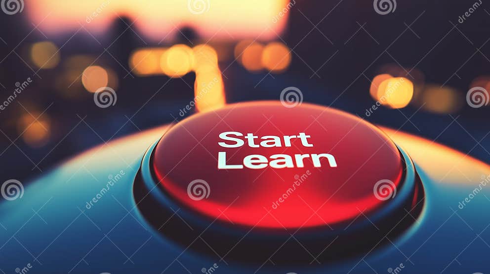A Single, Oversized Button with a Clean, Modern Font for a "Start Learn ...
