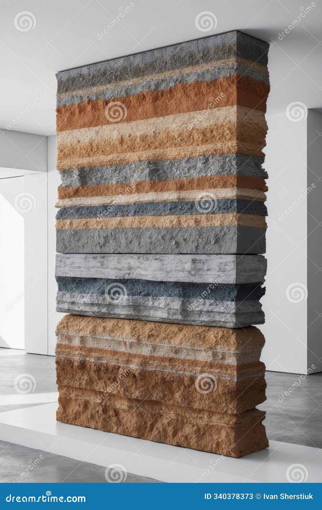 Layers of Soil and Rock in Cross Section View. Stock Image - Image of ...