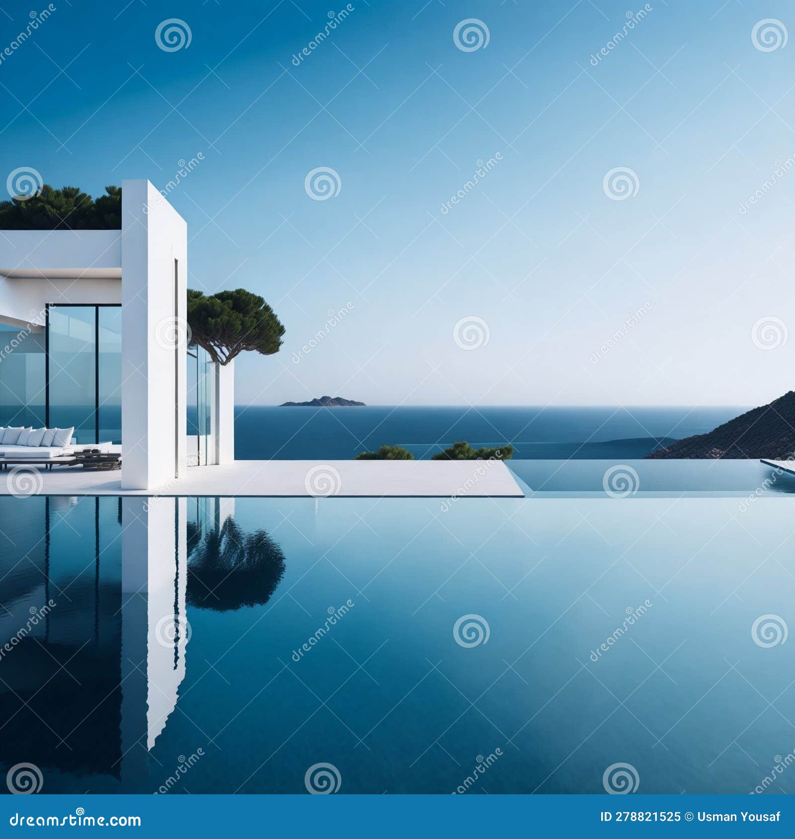 Ai Generated a Luxurious Infinity Pool Overlooking the Mesmerizing Ocean View Stock Illustration ...