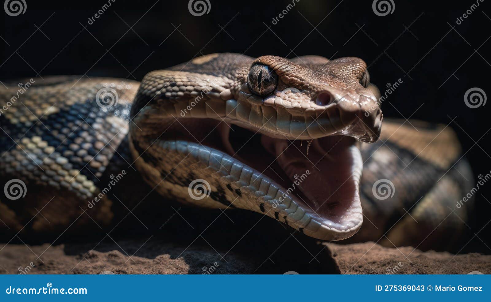 AI Generated a Macro-photograph of a Boa Constrictor with Its Mouth ...