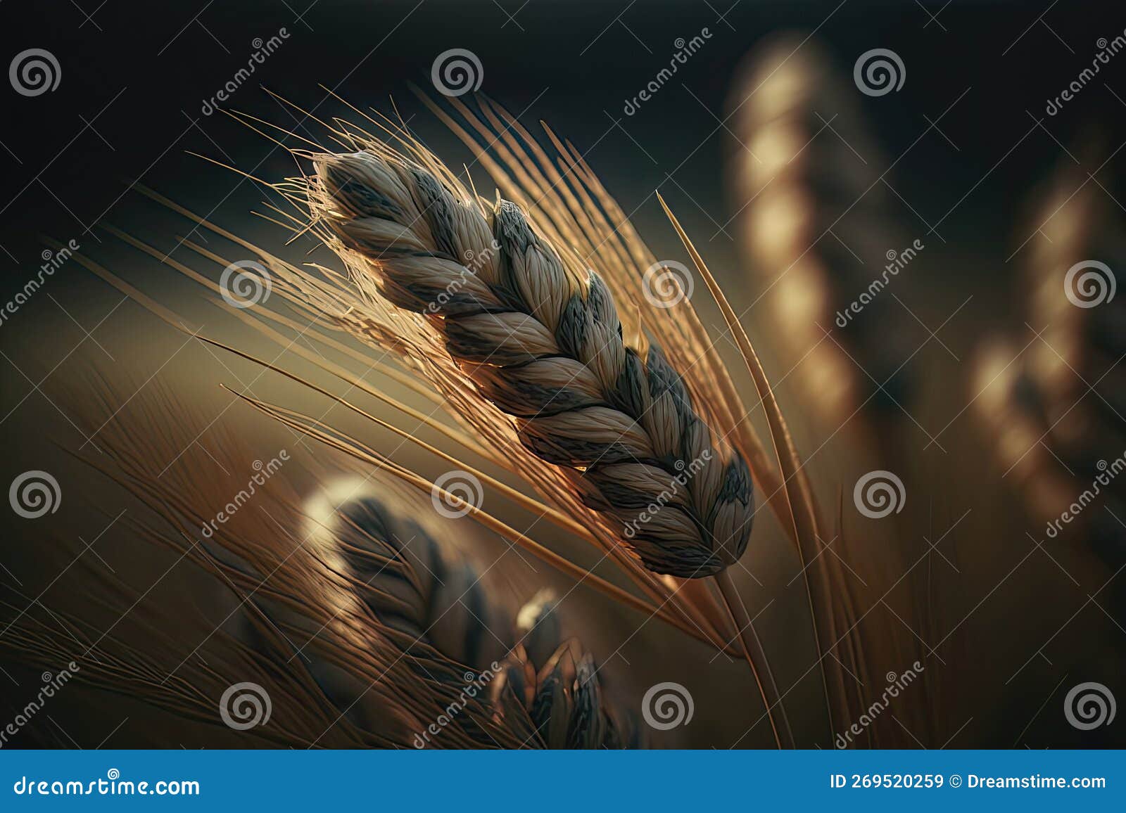 AI Generated Macro Photography of Wheat on Field Stock Illustration ...