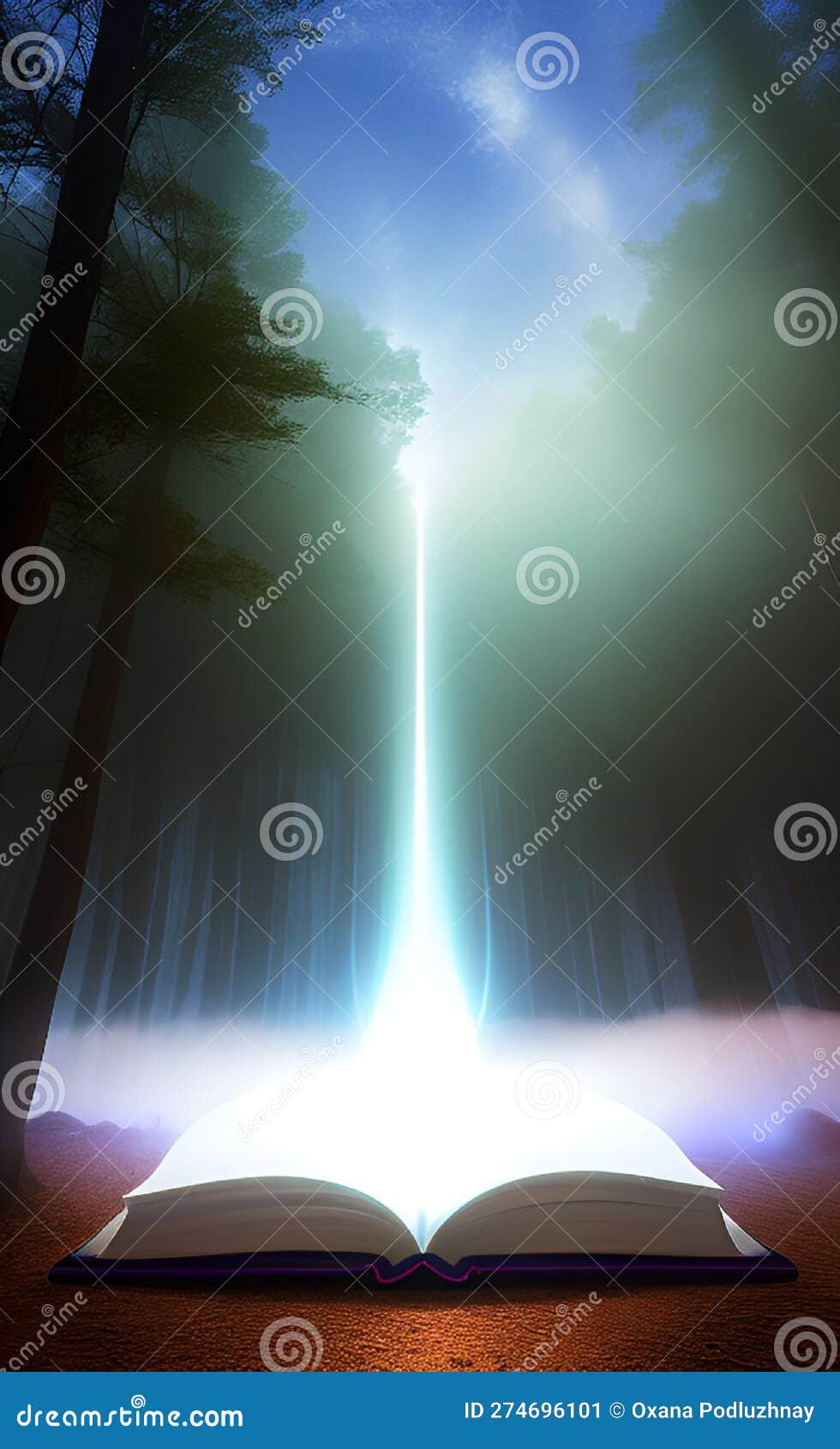 Magic Book with Magic Lights AI Generated Stock Illustration ...