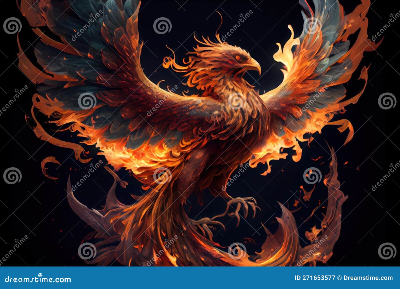 Rebirth of the Phoenix, Made with Generative AI Stock Illustration ...