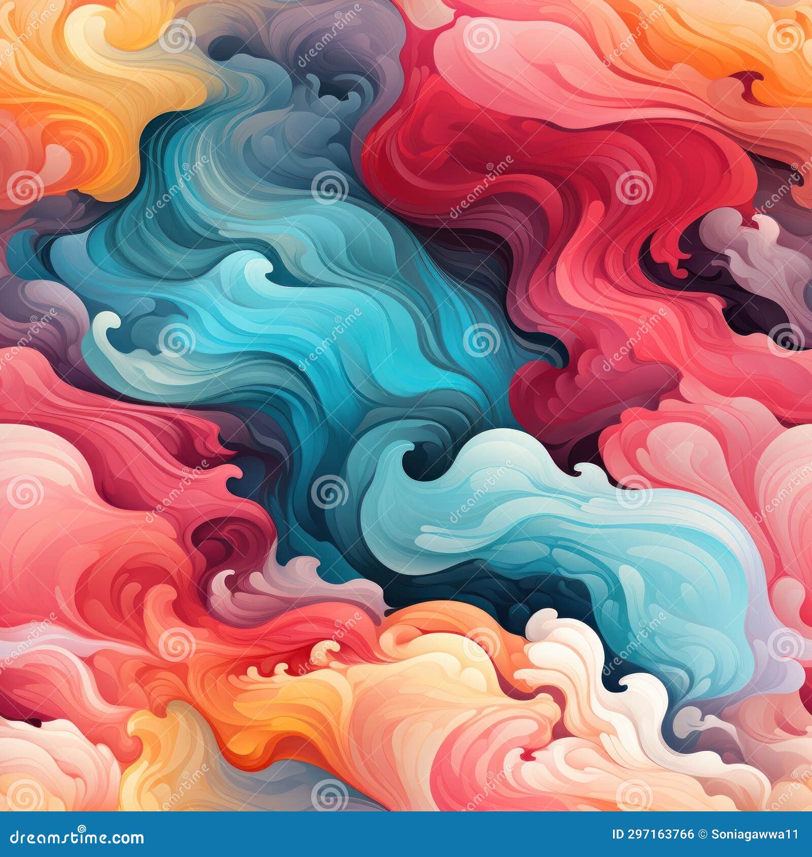 Marble Liquid Rainbow Colourful Seamless Pattern by AI Generated Stock ...