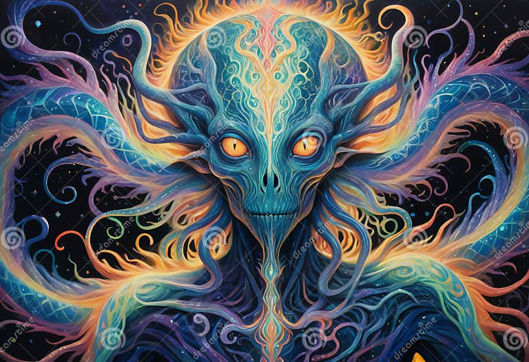 A Mesmerizing Eldritch Creature Stock Illustration - Illustration of ...