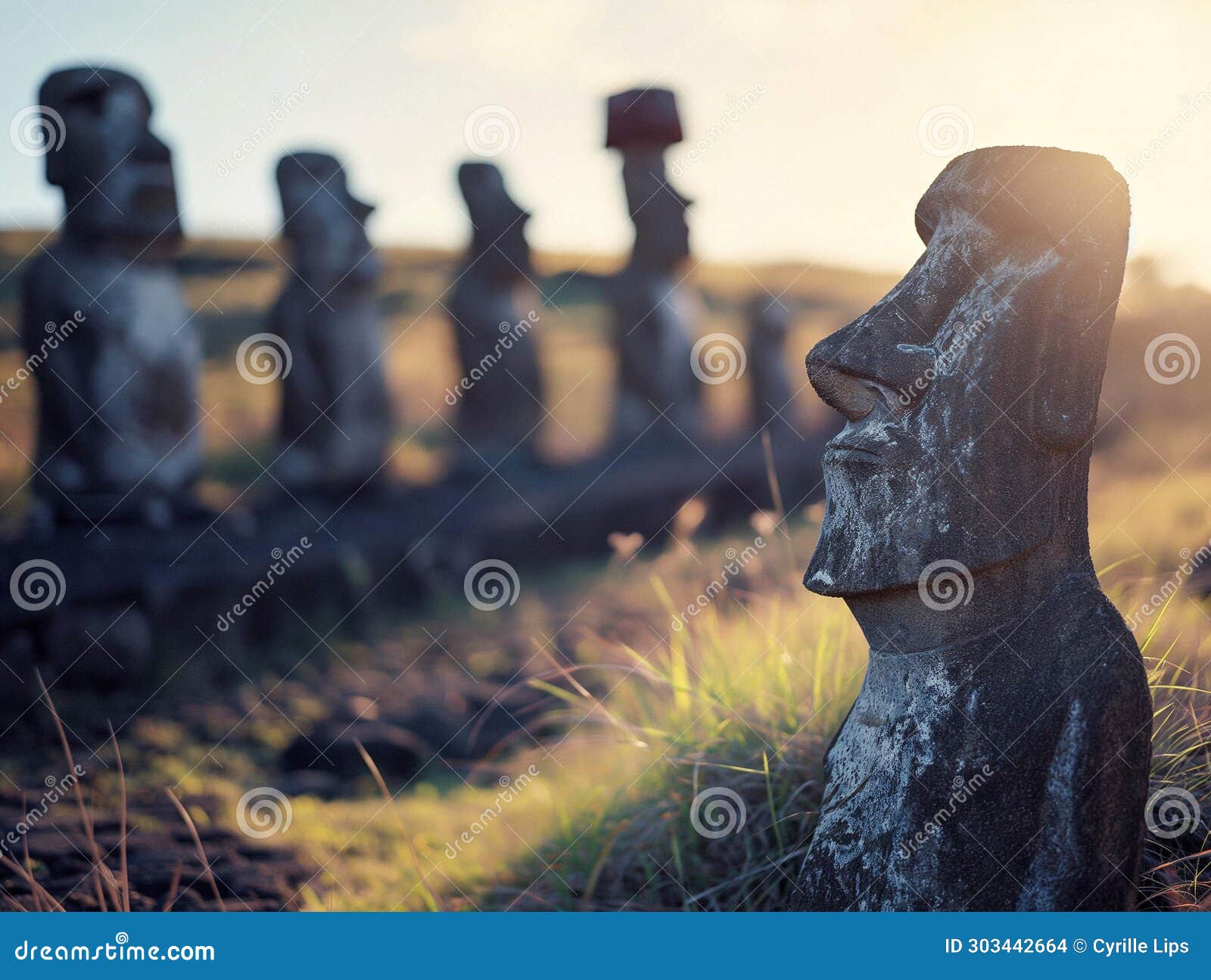 AI-Generated Moai Statues in Easter Island Style Stock Illustration ...