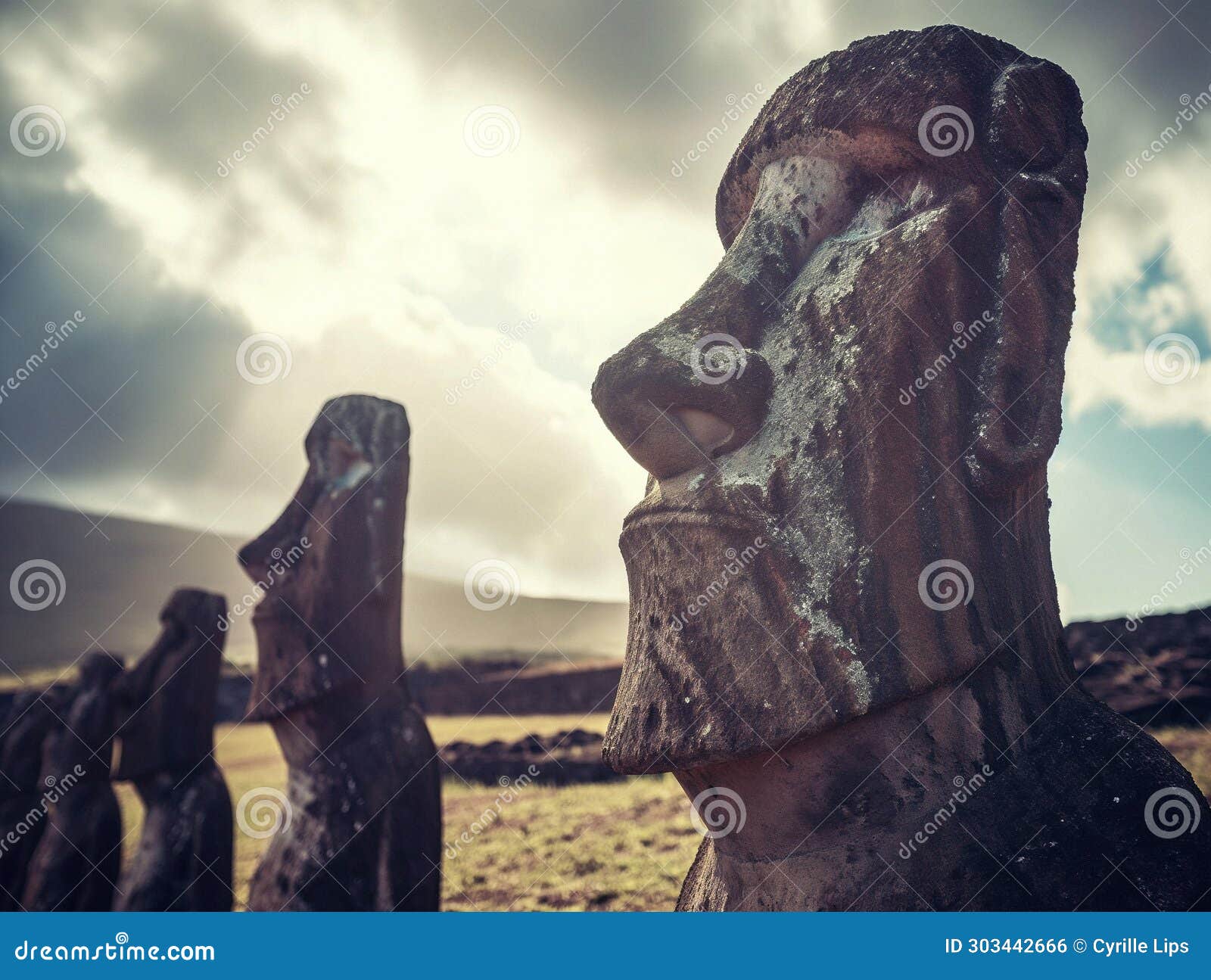 AI-Generated Moai Statues in Easter Island Style Stock Illustration ...