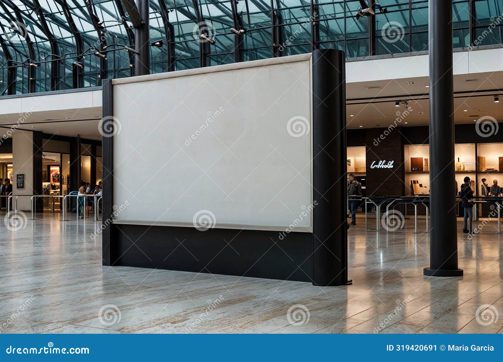 AI Generated. Mockup of Empty Advertising Panel with White Background ...