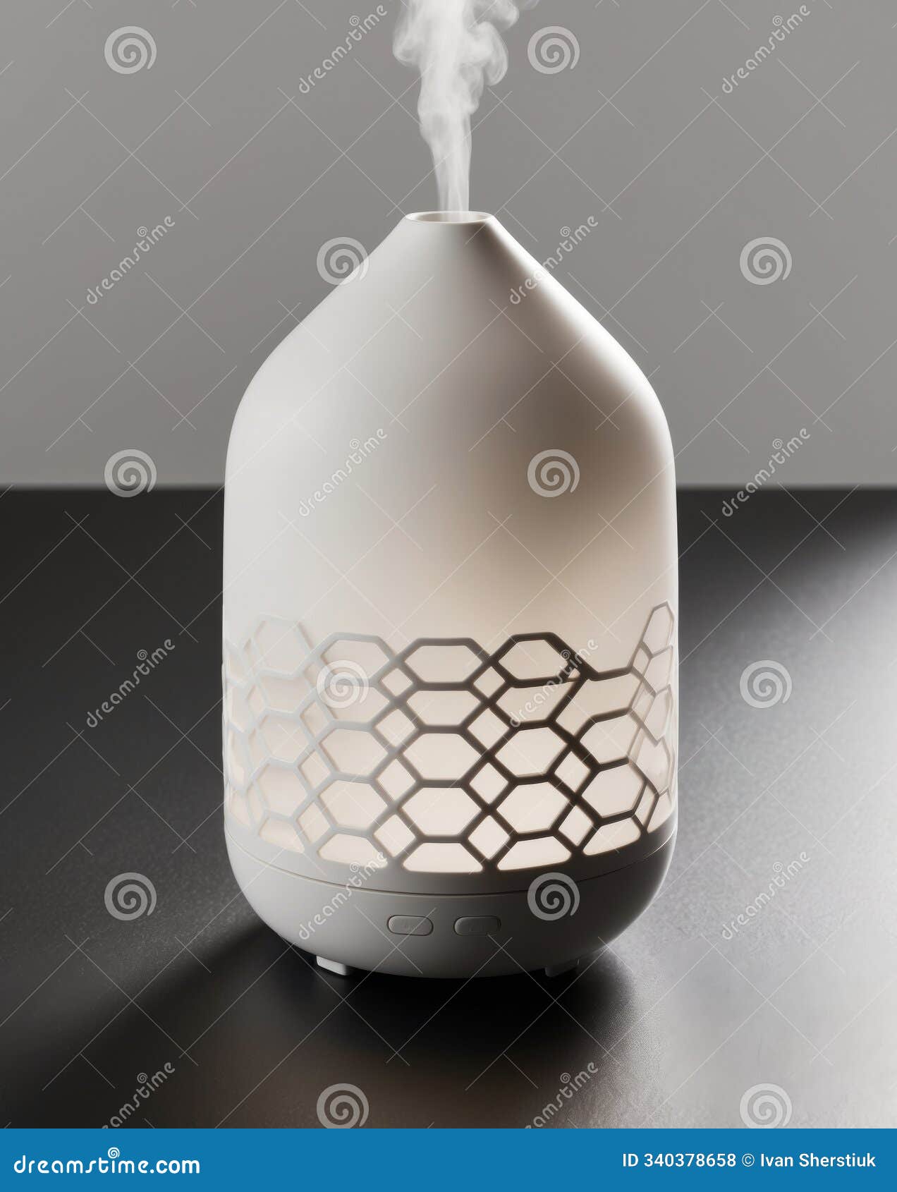 Modern Aroma Diffuser with Honeycomb Design on a Dark Surface. Stock ...