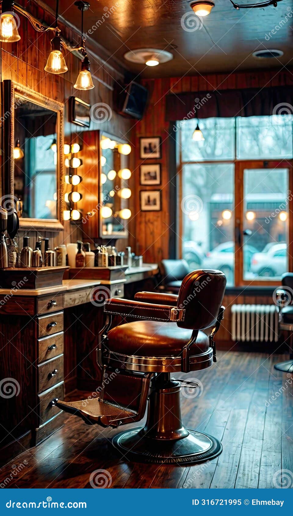 AI-Generated Modern Barber Shop: Cozy and Stylish Atmosphere Stock ...