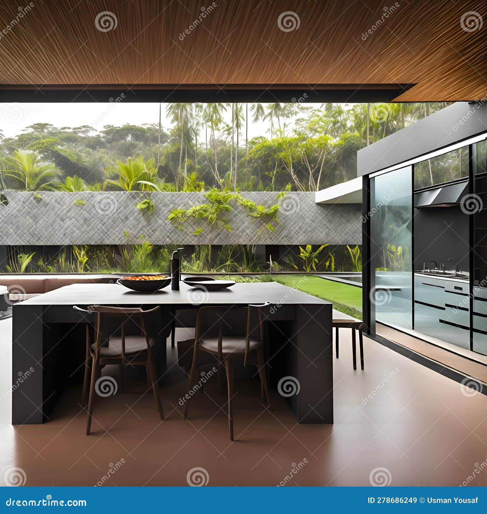 Ai Generated a Modern Dining Room with a Minimalist Table and Chairs ...