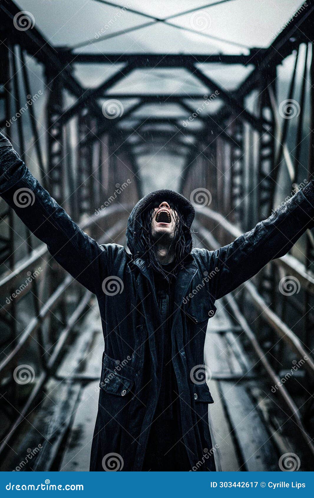 AI-Generated Modern Twist on Munch S Scream: Man Screaming on a Bridge ...