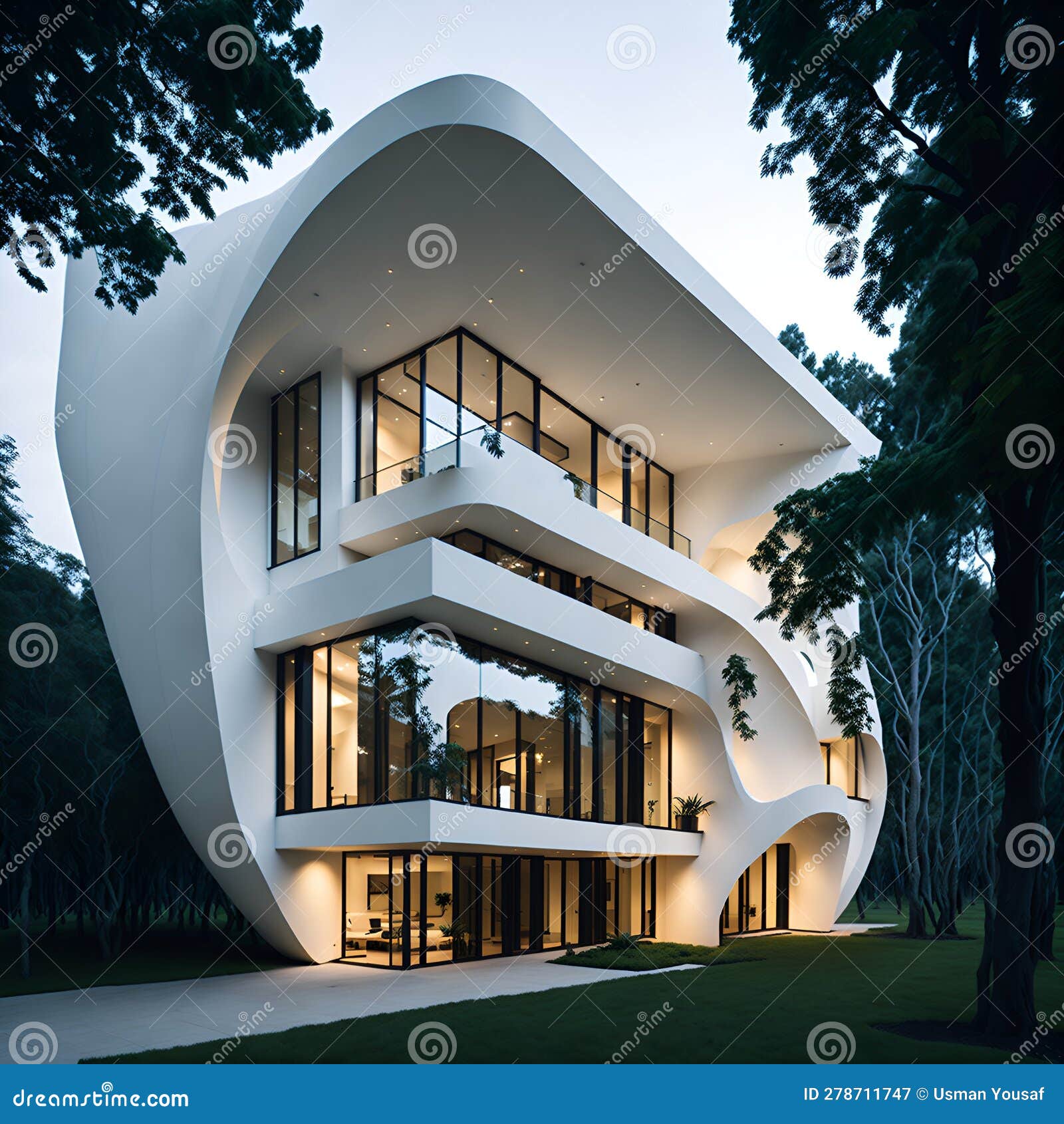 Ai Generated a Modern White Building with a Unique Spiral Design on Its ...