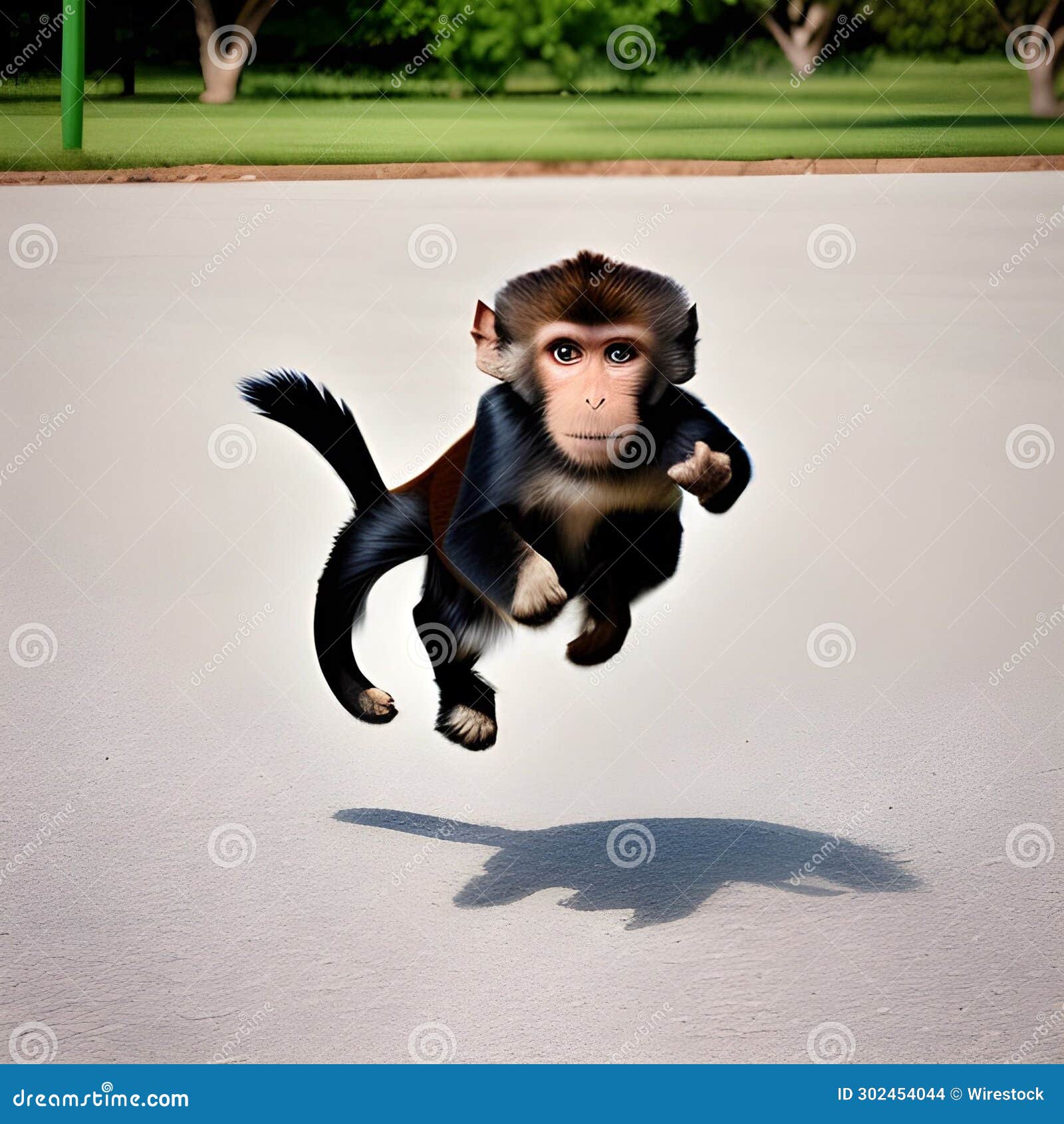AI Generated Monkey Running in Sport Court Stock Illustration ...